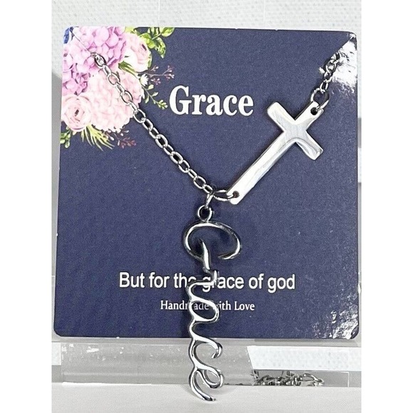 Faith | Jewelry | Grace Cross Necklace Silver Tone Stainless Steel ...